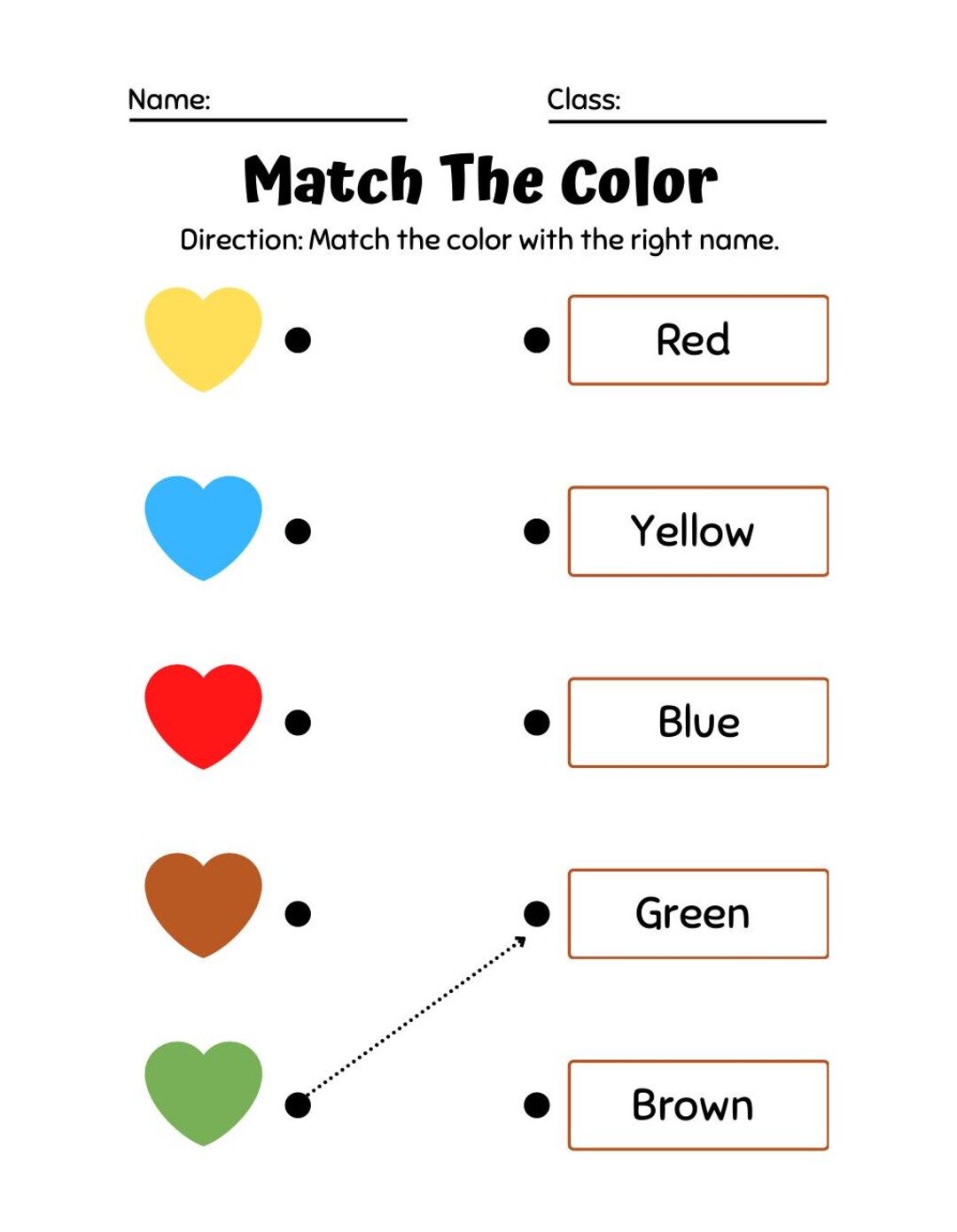 Valentines Day Matching Worksheet - Etsy