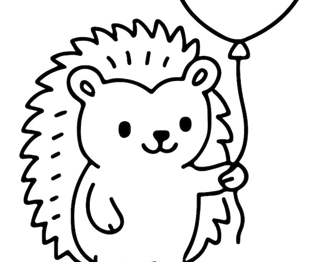 Valentines Day Hedgehog Coloring Page - Etsy