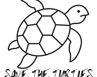 Unlimited Printable- Sea Turtle Coloring Page: Hand Drawn Ocean Art ...