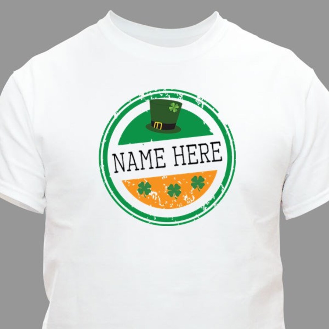Personalized Round Irish Icons T-shirt, Irish Short Sleeve Shirt ...