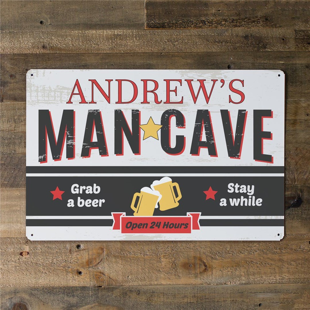 Grab A Beer Personalized Man Cave Metal Sign, Custom Man Cave Sign ...