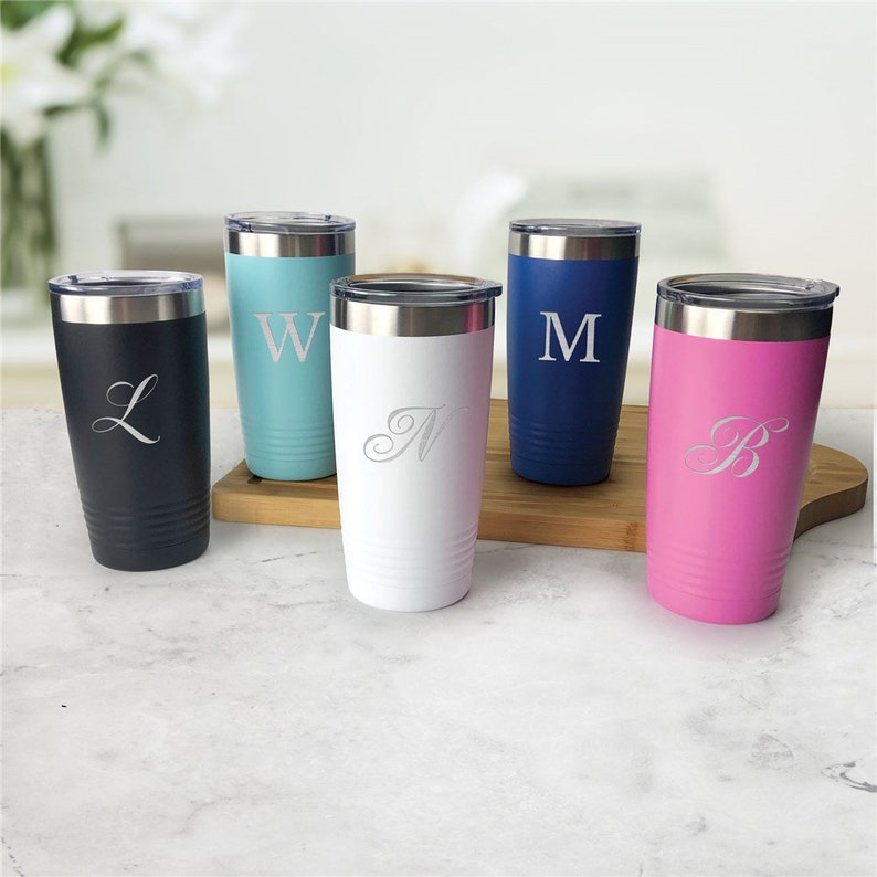 Engraved Font Initial Tumbler Personalized Tumbler - Etsy
