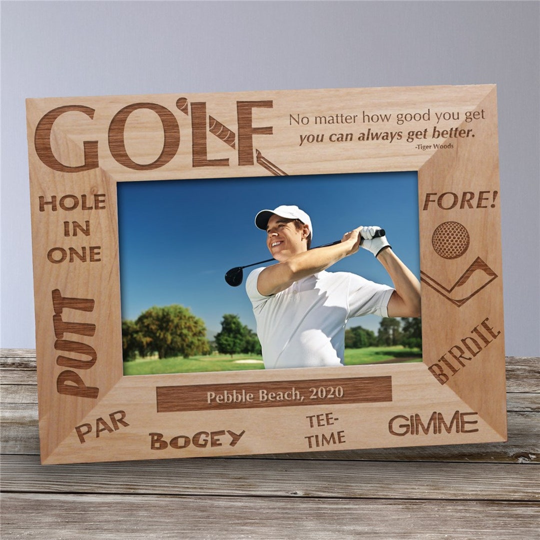 Personalized Golf Wood Picture Frame, Golf Picture Frame, Custom Golf ...