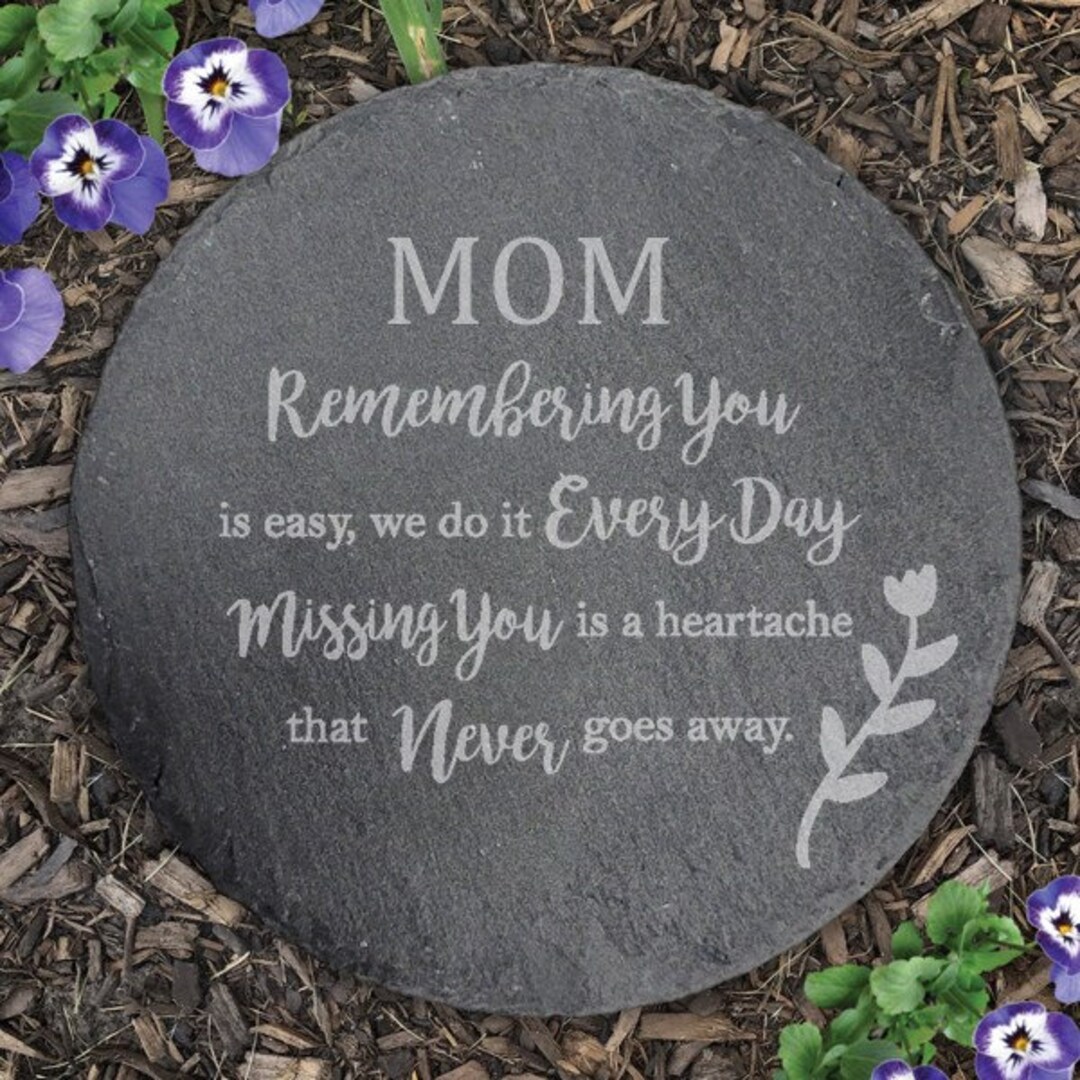 Engraved Missing You is A Heartache Memorial Round Slate Stone ...