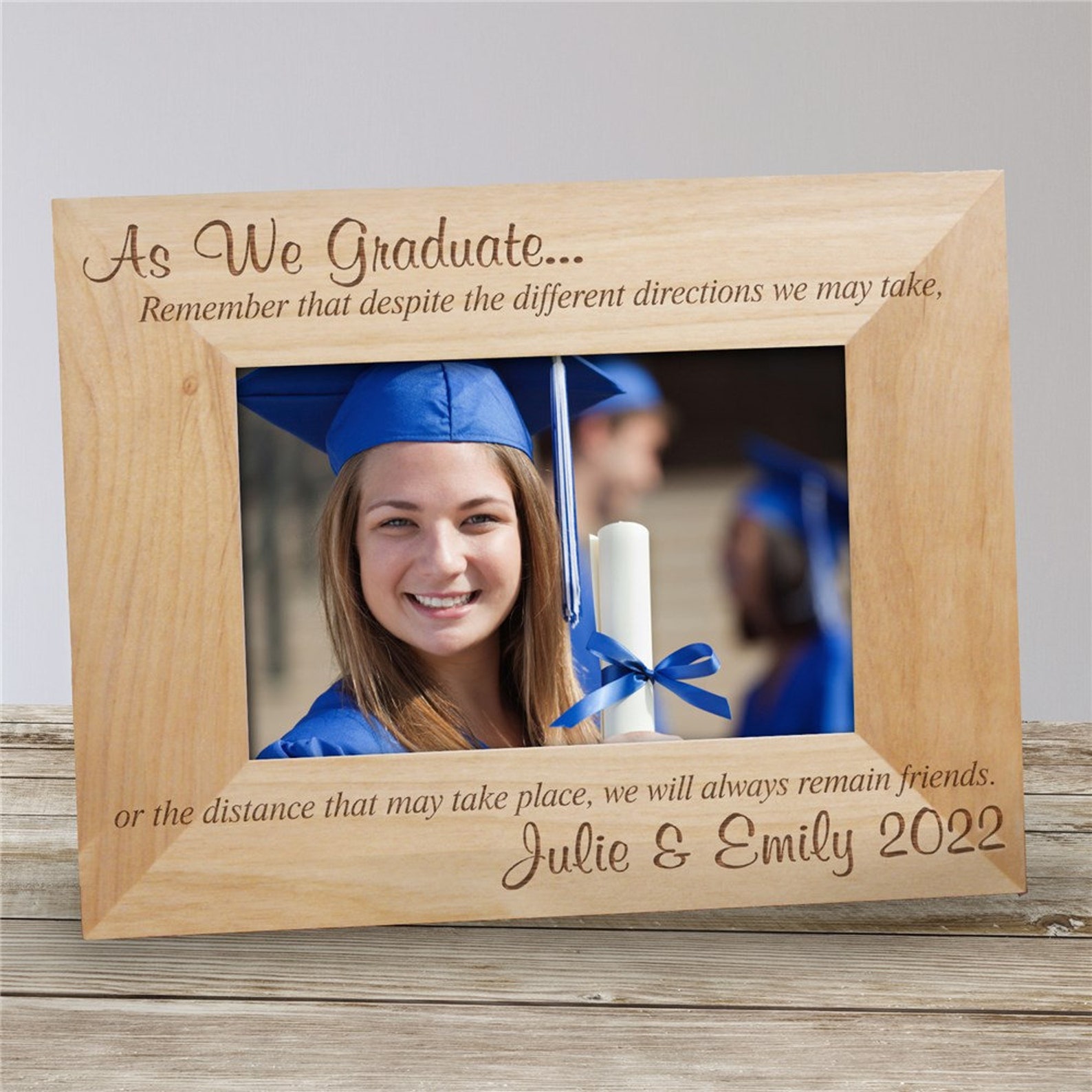 Graduation Friends Wood Engraved Picture Frame, Personalized Graduation ...