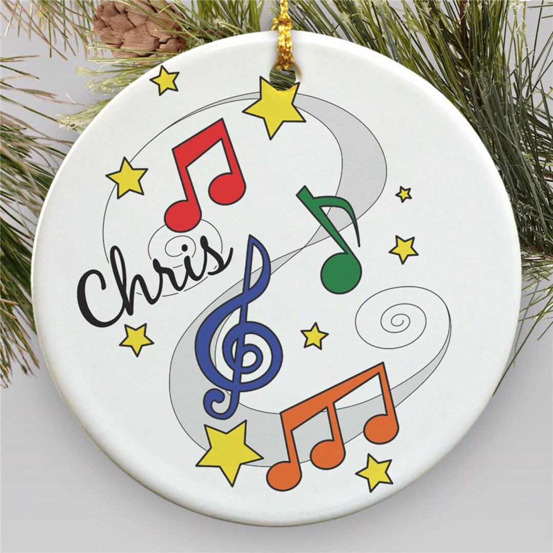 Personalized Music Notes Christmas Ornament, Custom Ornament, Christmas ...