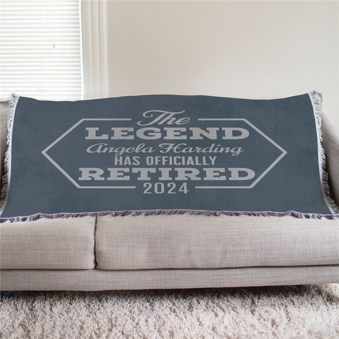 The Legend Has Retired 50x60 Personalized Afghan Throw, Personalized ...