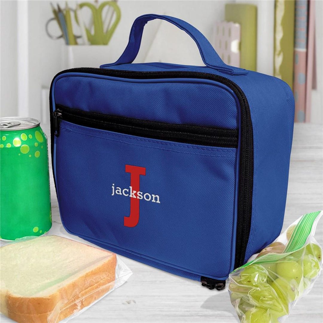 Personalized School Lunch Bag, Kids Embroidered Lunch Box, Girls Pink ...
