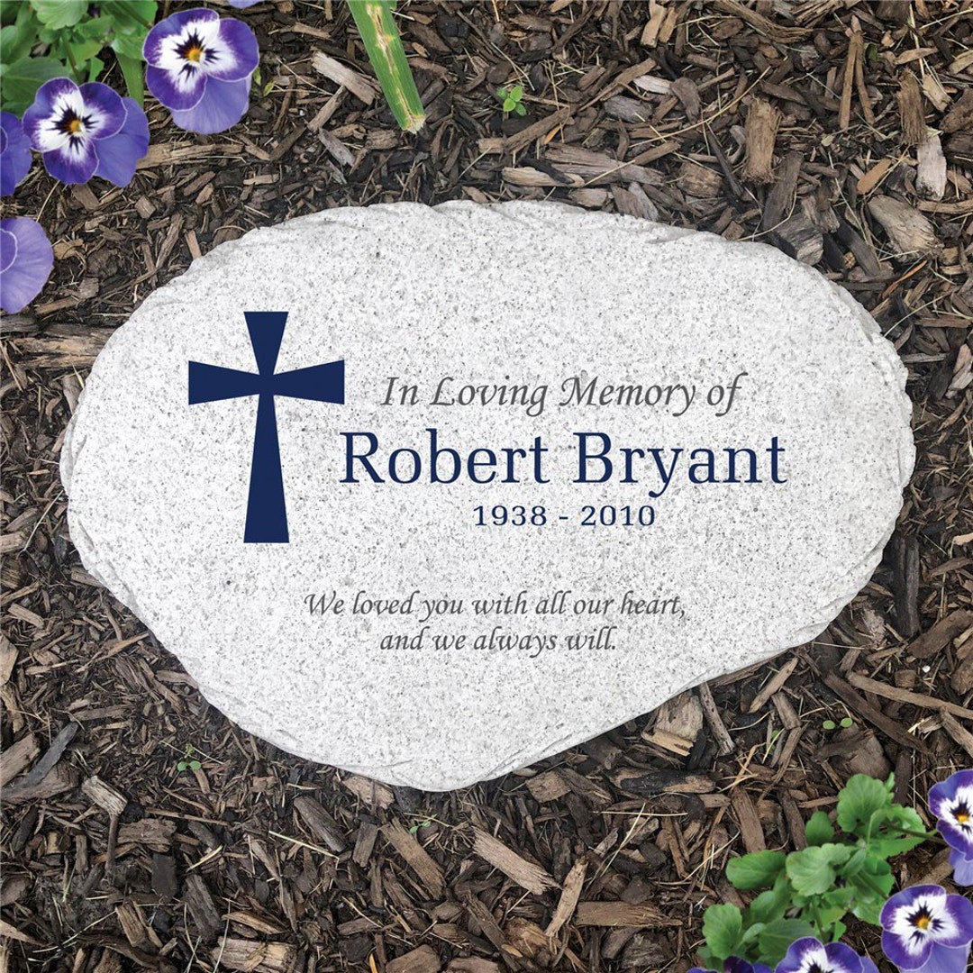 Personalized in Loving Memory Flat Garden Stone Memorial - Etsy