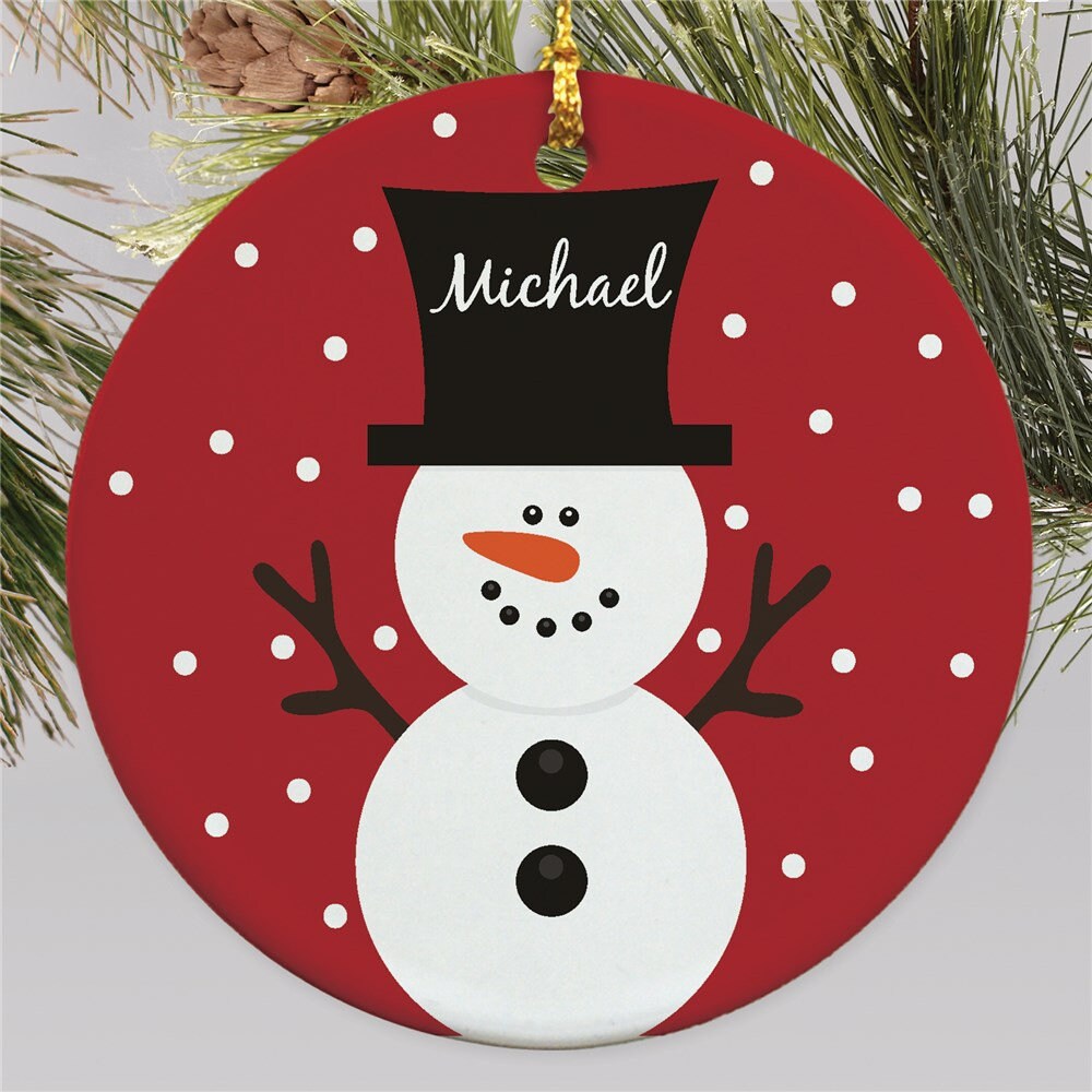 Snowman Personalized Christmas Ornament, Christmas Decor, Any Name ...