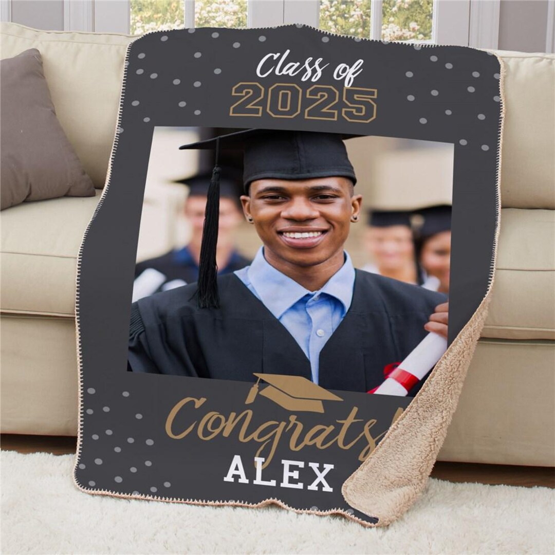 Personalized Class of Graduation Blanket, Graduation Party Decor, 2025 ...