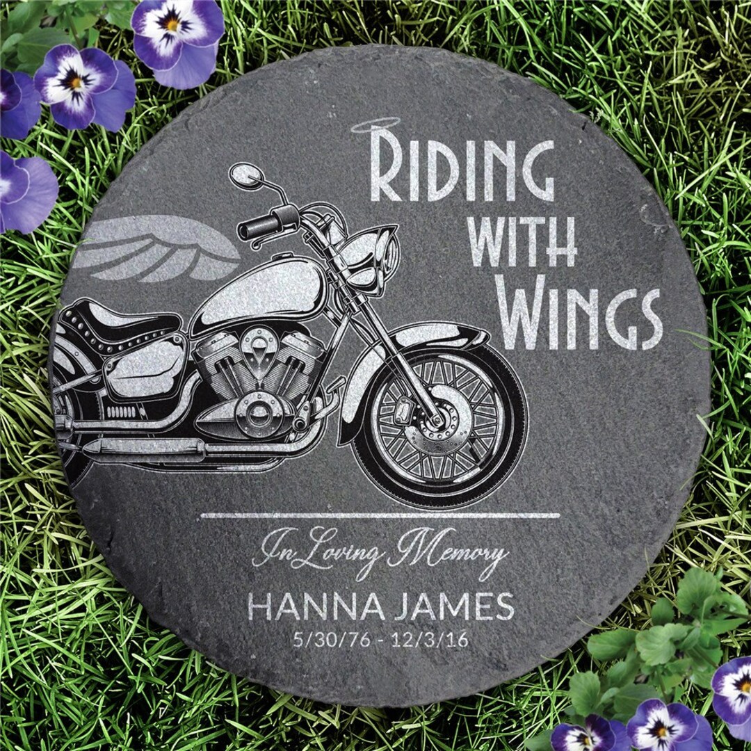 Personalized in Loving Memory Slate Stone, Memorial Garden Stone, Heart ...
