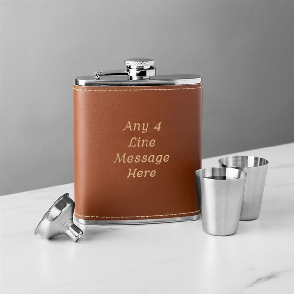 Engraved Flask Set - Etsy