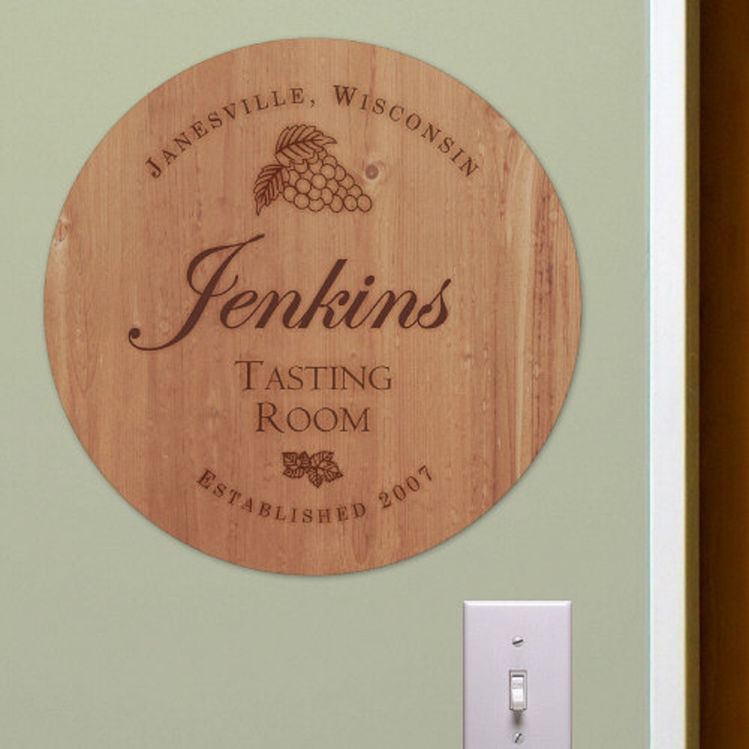 Personalized Wine Room Wall Sign, Wall Decor, Kitchen Sign, Basement ...