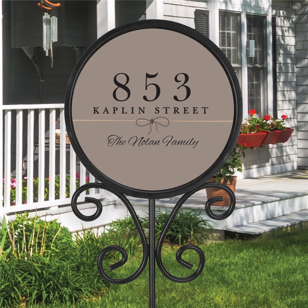 Personalized Round Magnetic Sign Set, Custom Address Sign, Address ...
