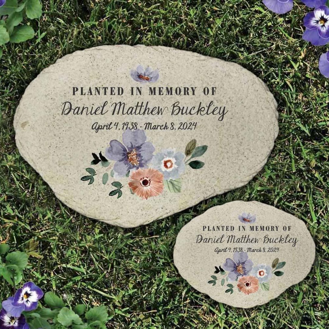 Personalized Planted in Memory Flat Garden Stone, Memorial Gardening ...