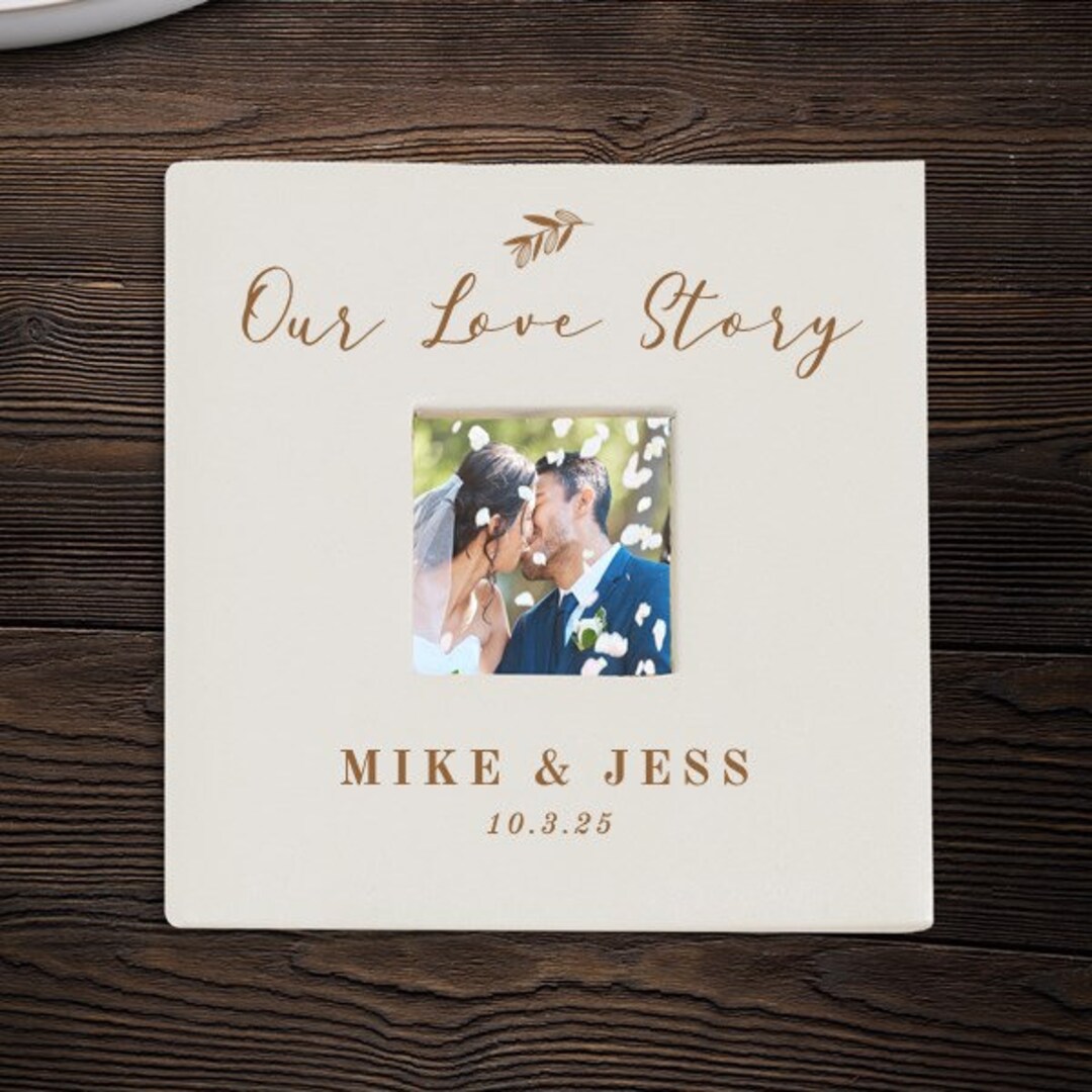 Engraved Engagement Leatherette Photo Album, Holds 200 4x6 Photos ...