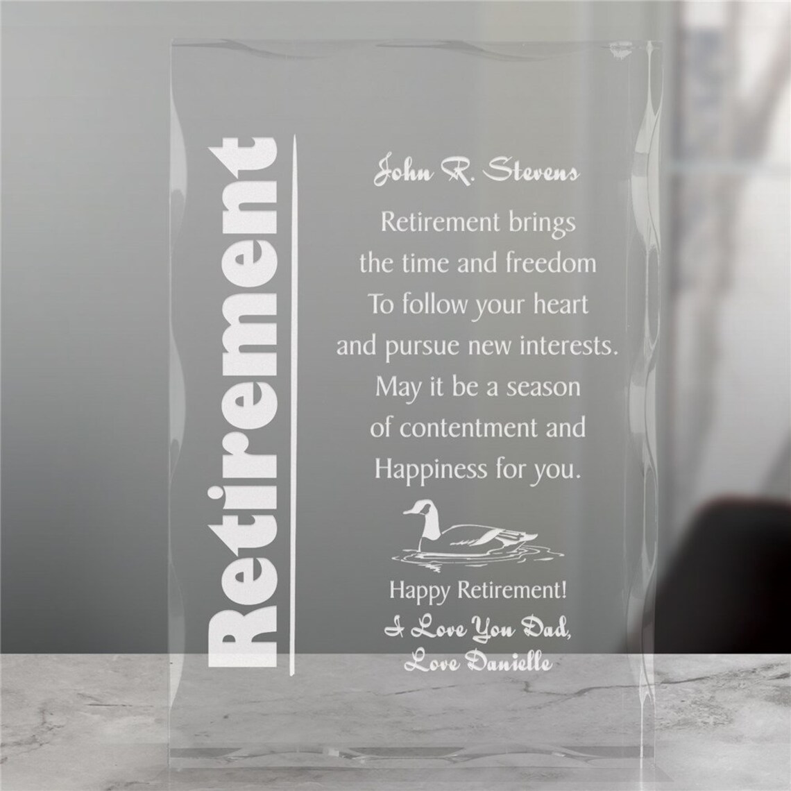 Personalized Happy Retirement Gift, Custom Acrylic Keepsake Block ...