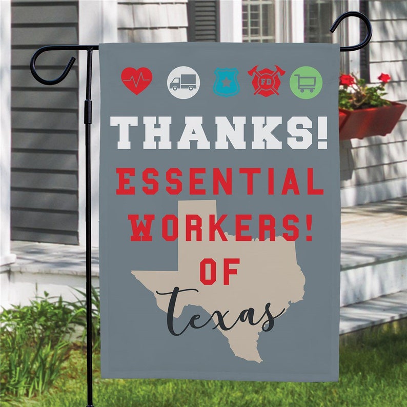 Thanks Essential Workers State Personalized Garden Flag Home - Etsy
