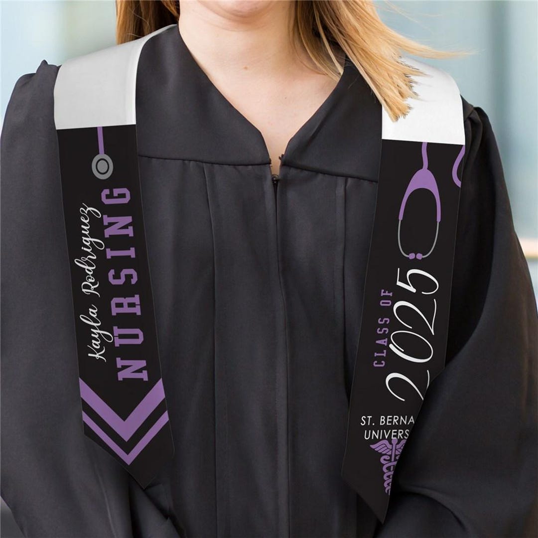 Personalized Nursing Stole, Nurse Graduation Stole, Medical Major, Pre ...