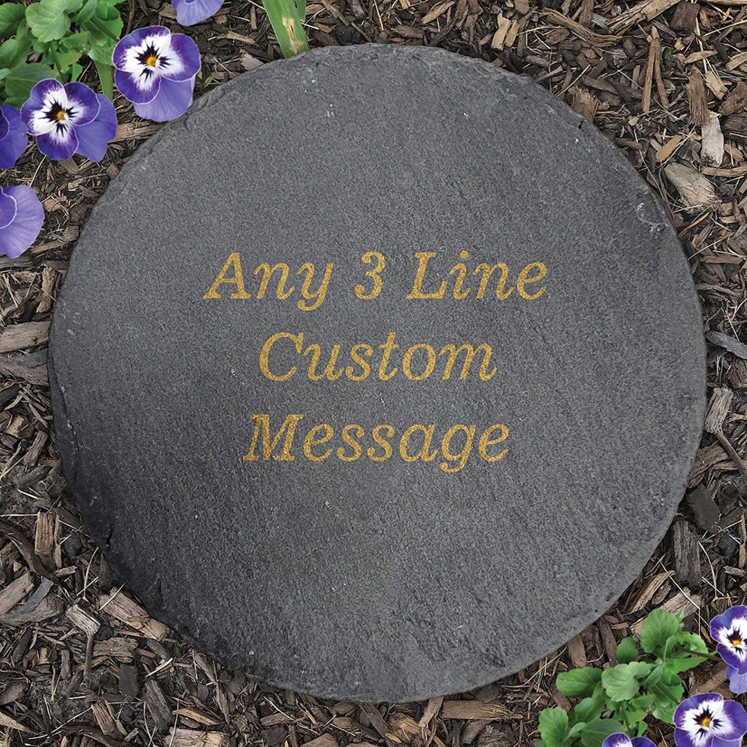 Personalized Garden Stone, Any Message Slate Stone, Memorial Garden ...