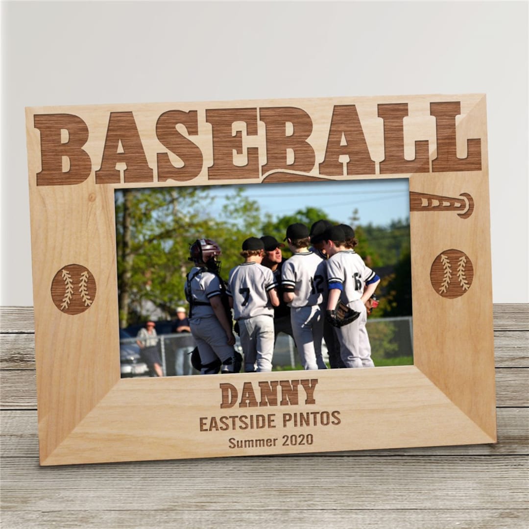 Baseball Wood Picture Frame, Custom Picture Frame, Personalized Photo ...