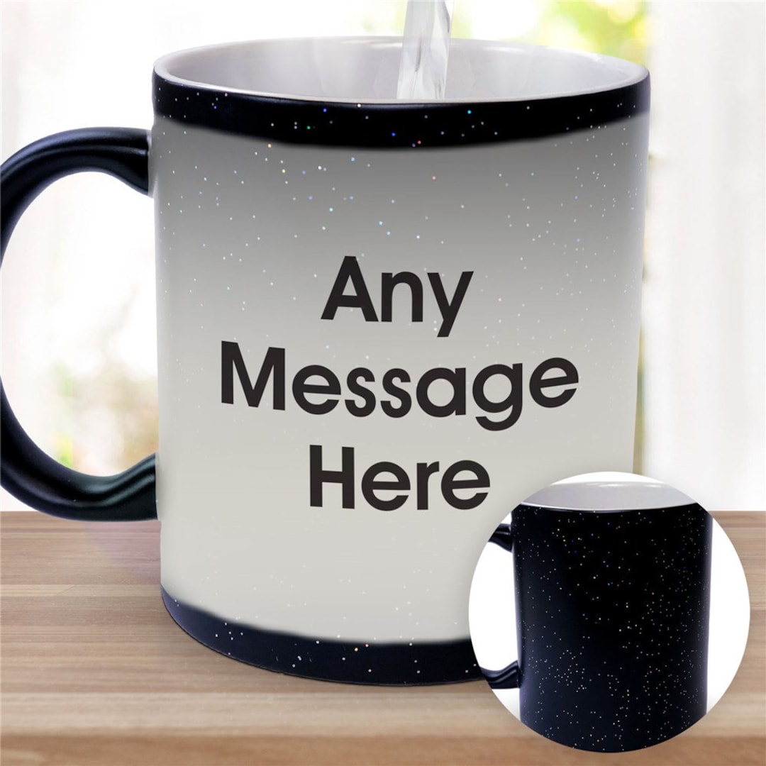 Personalized Block Message Color Changing Mug, Custom Text Mug ...