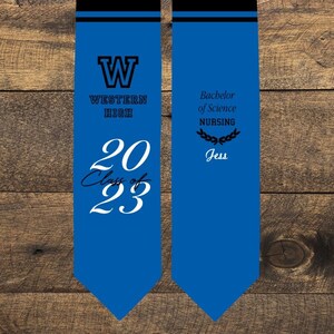 Your School Colors Personalized Stripes Graduation Stole Grad - Etsy