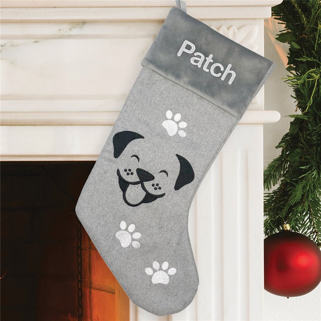 Personalized Embroidered Dog Christmas Stocking, New Dog Christmas Gift ...