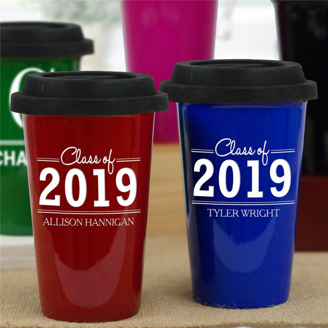 Graduation Colorful Class of 2019 Personalized Travel Latte Mug ...