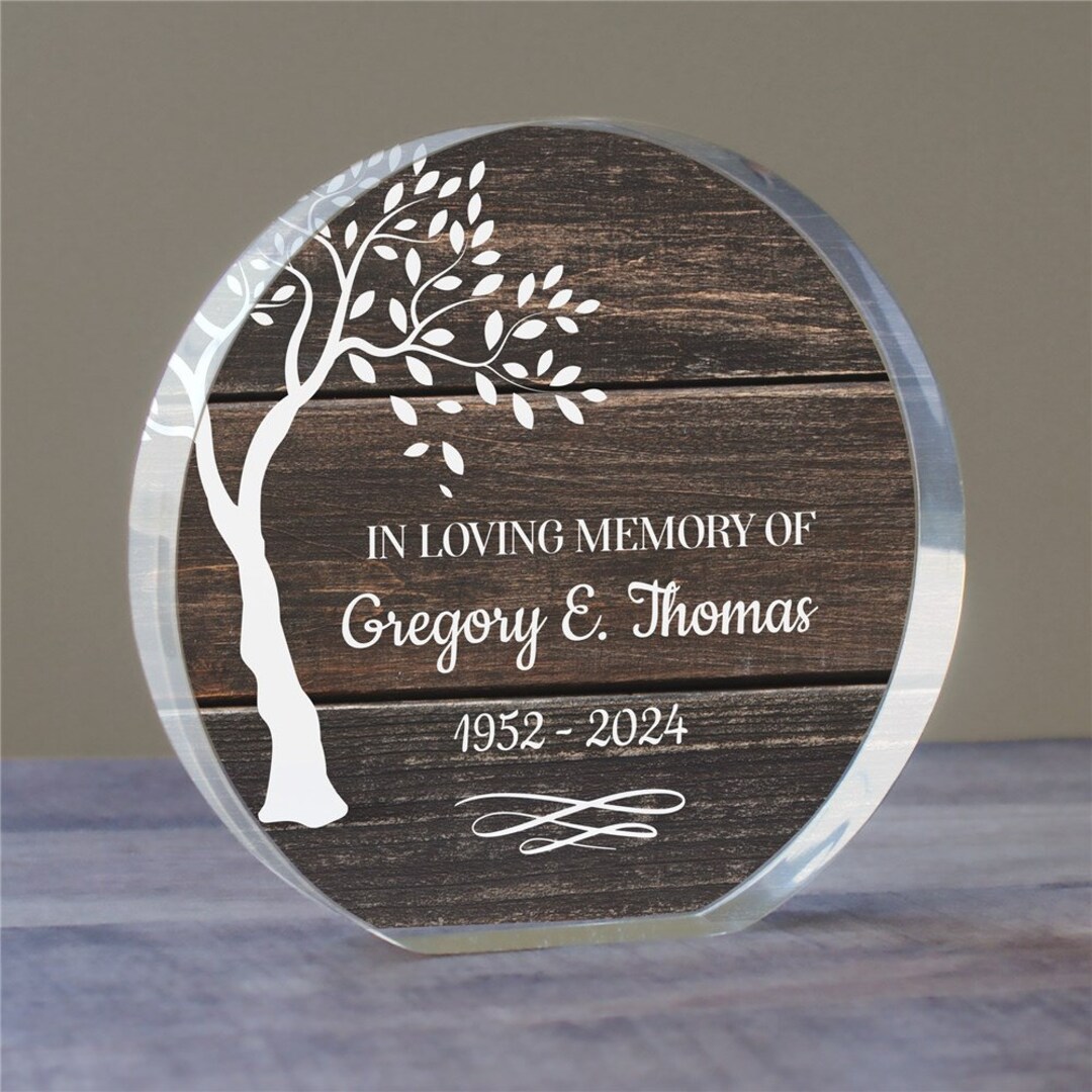 Personalized in Loving Memory Round Acrylic Keepsake, Memorial Gifts ...