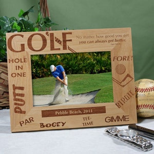 Personalized Golf Wood Picture Frame Golf Picture Frame - Etsy