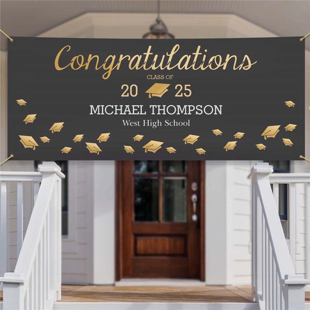 Personalized Graduation Banner, Grad Party Decor, Class of 2025, Grad ...