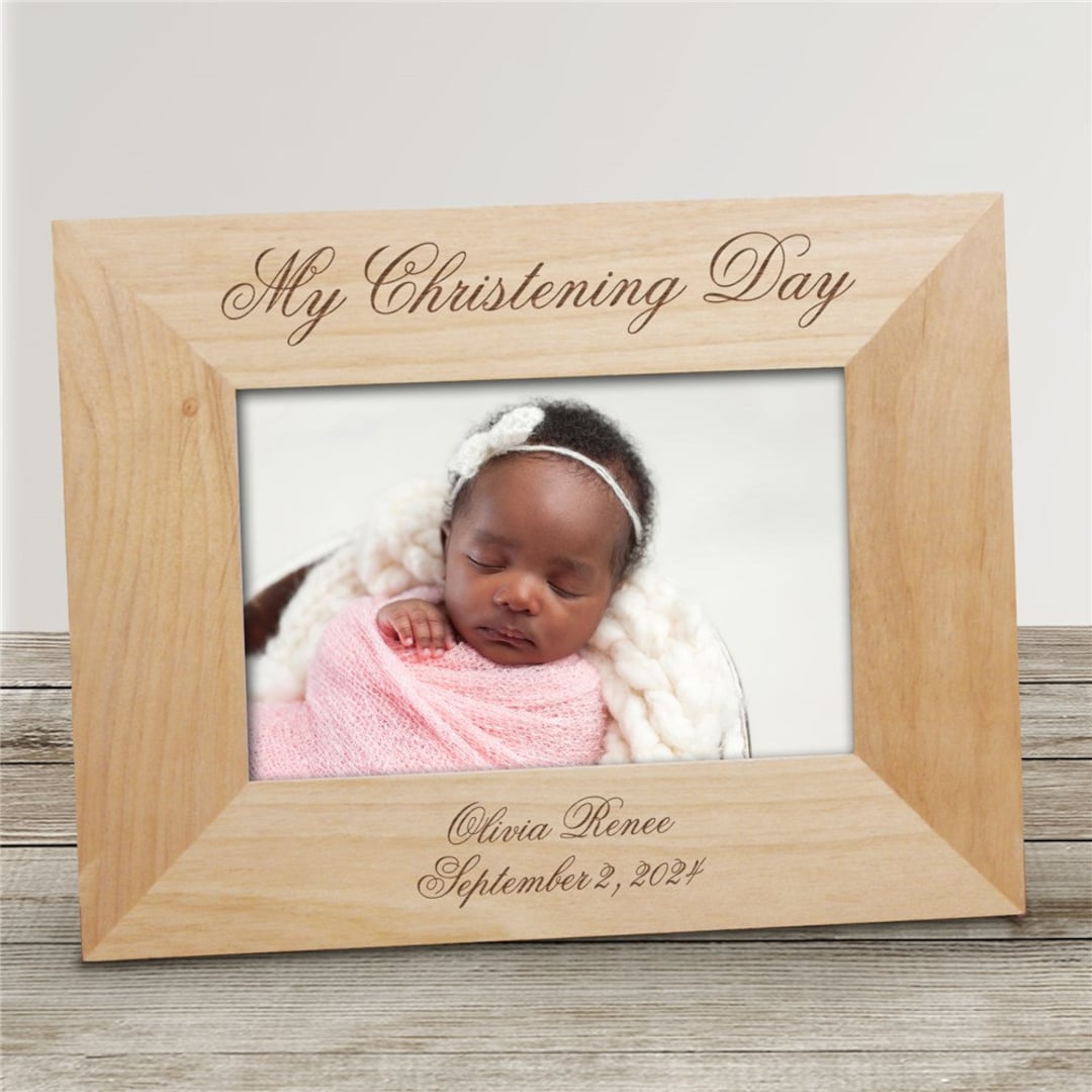 Personalized My Christening Day Wood Picture Frame, Picture Frame ...