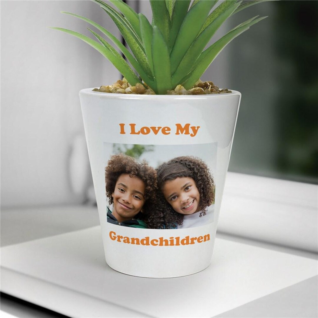 Personalized Flower Pot, Photo Flower Pot, Small Planter, Succulent Pot ...