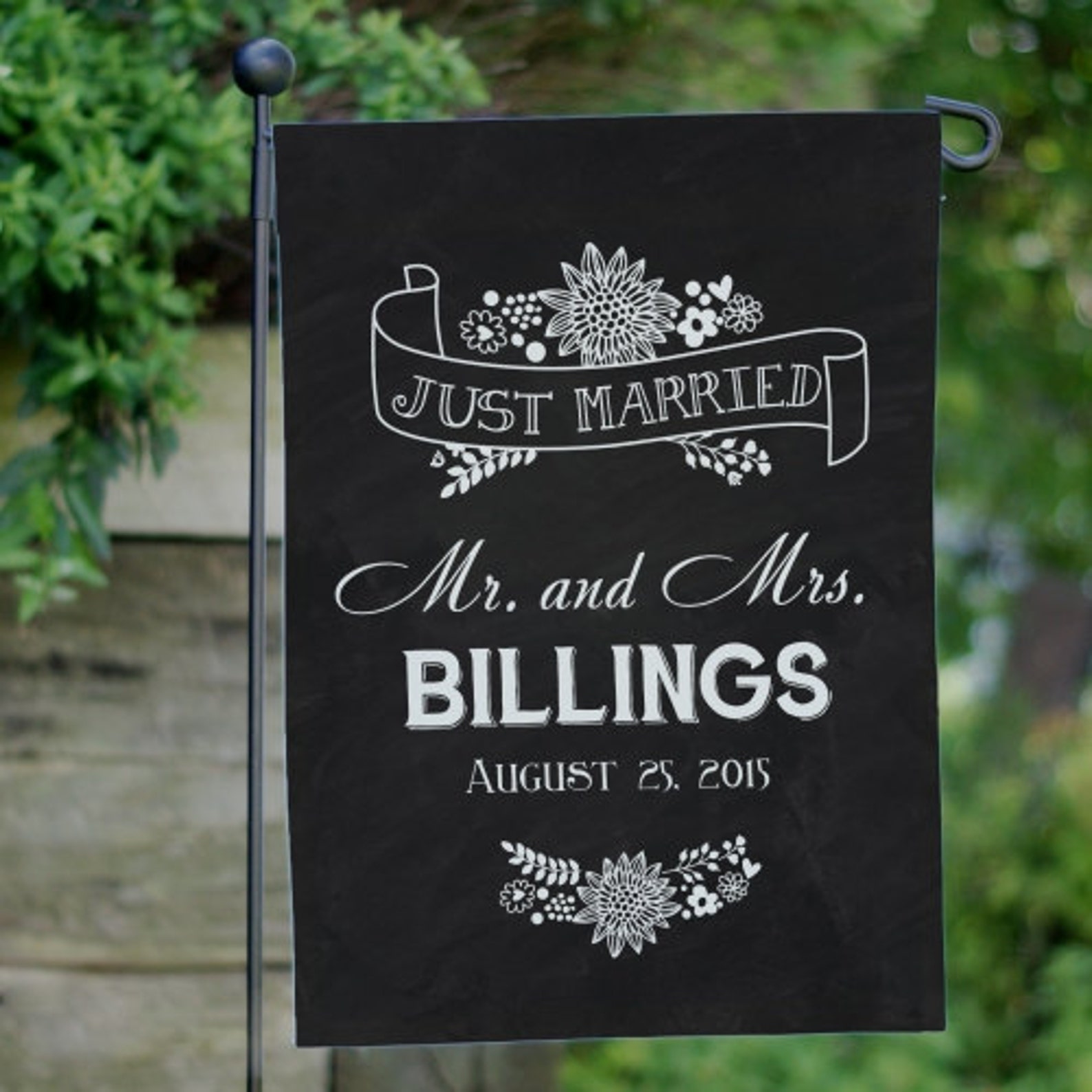 Personalized Just Married Garden Flag Double Sided Marriage - Etsy