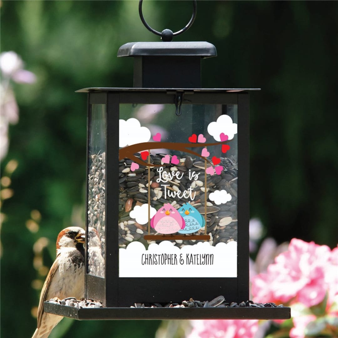 Love is Tweet Personalized Bird Feeder, Backyard Decor, Unique Bird ...