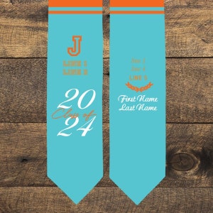 Your School Colors Personalized Stripes Graduation Stole, Grad Gift ...