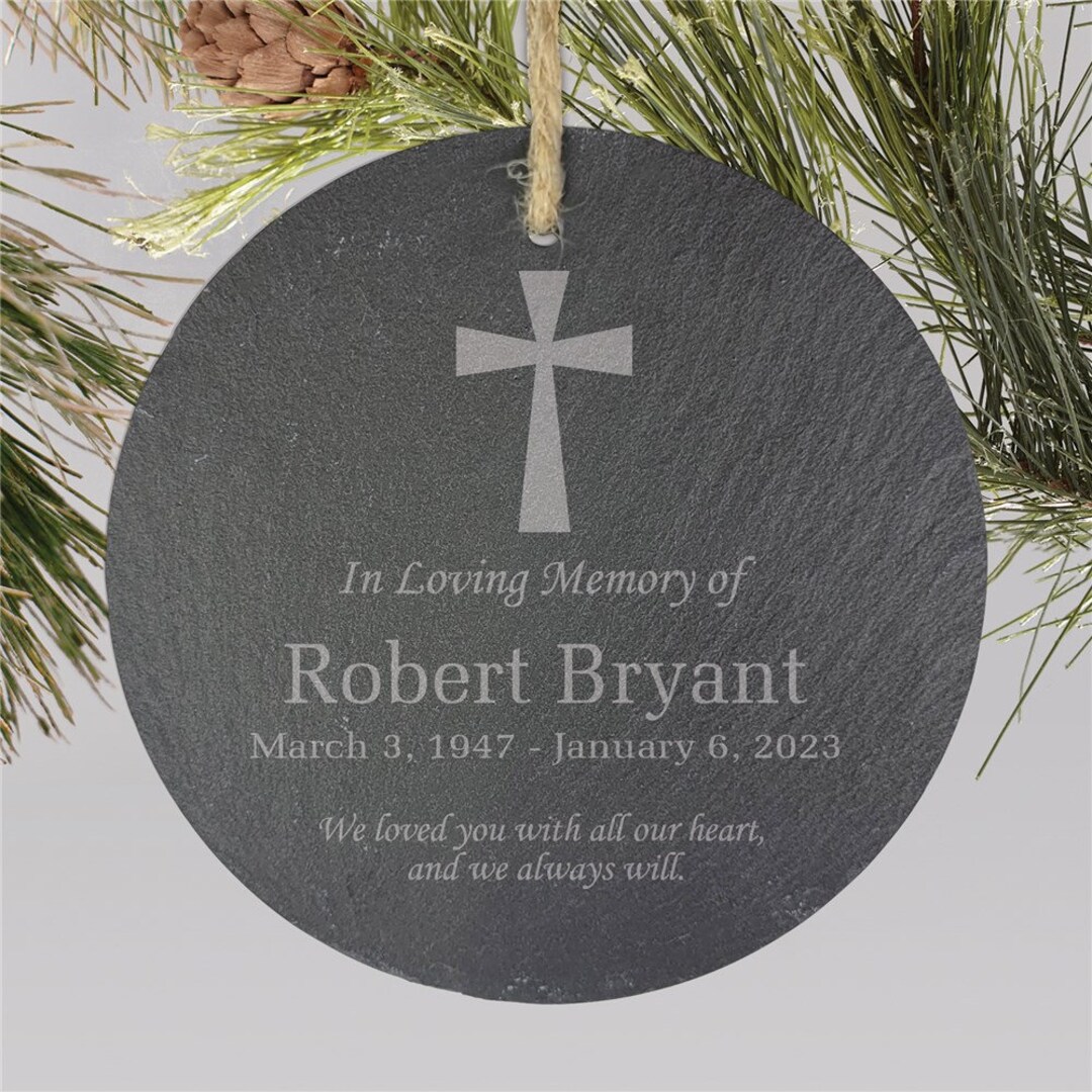 Engraved in Loving Memory Slate Ornament, Memorial Gift, Memorial ...