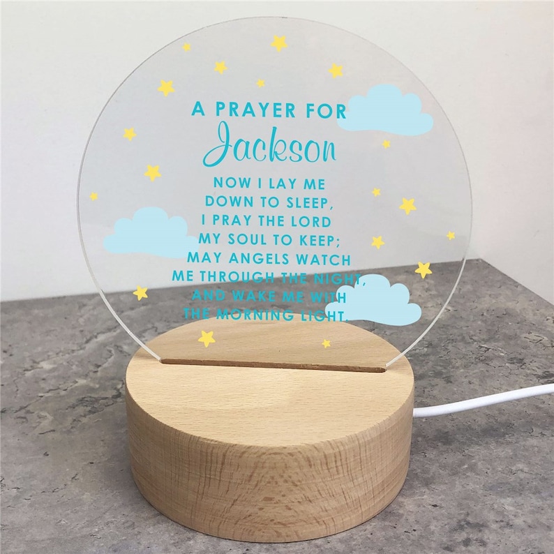 Prayer Personalized Round Light up Sign, Kid Room Decor, Gift for Kids ...