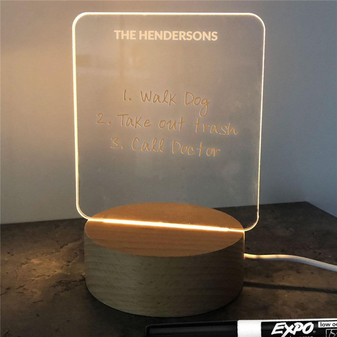 Personalized Custom Message Writeable Square Light up LED Sign, Acrylic ...