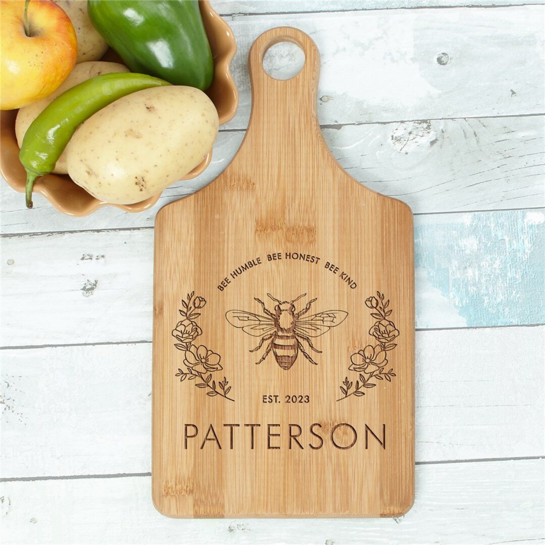 Engraved Bee Paddle Cutting Board, Personalized Board, Engraved Cutting ...