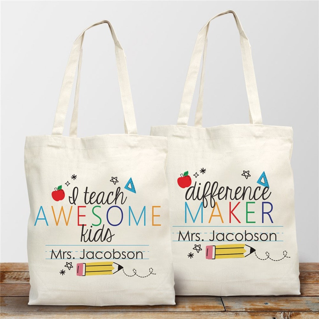 Personalized Tote Bag for Teachers, Teacher Gifts, Christmas Teacher ...