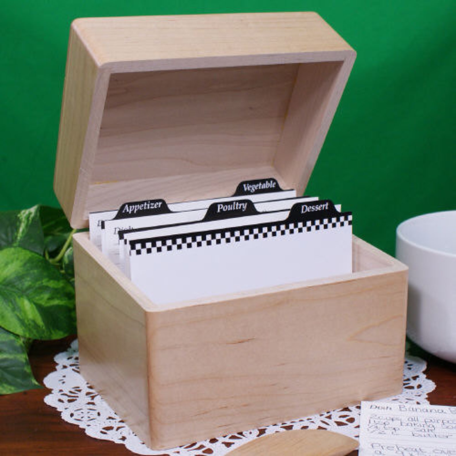 Engraved Family Recipes Personalized Recipe Box, Wood Recipe Box ...