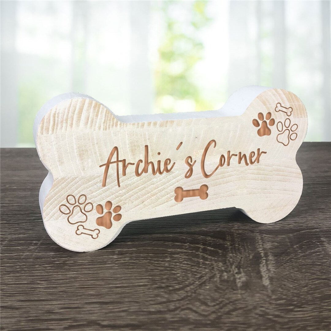 Engraved Paws Dog Bone Sign, Engraved Dog Gifts, Engraved Pet Gifts ...