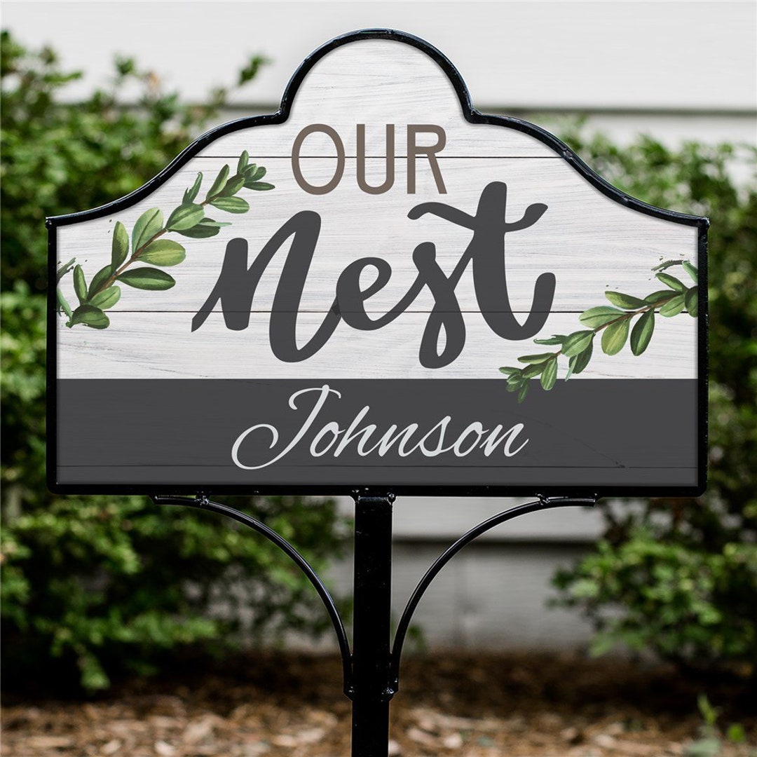 Our Nest Botanical Personalized Magnetic Yard Sign Set, Personalized ...
