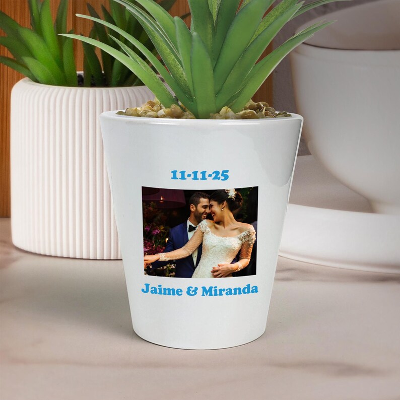 Personalized Flower Pot, Photo Flower Pot, Small Planter, Succulent Pot ...