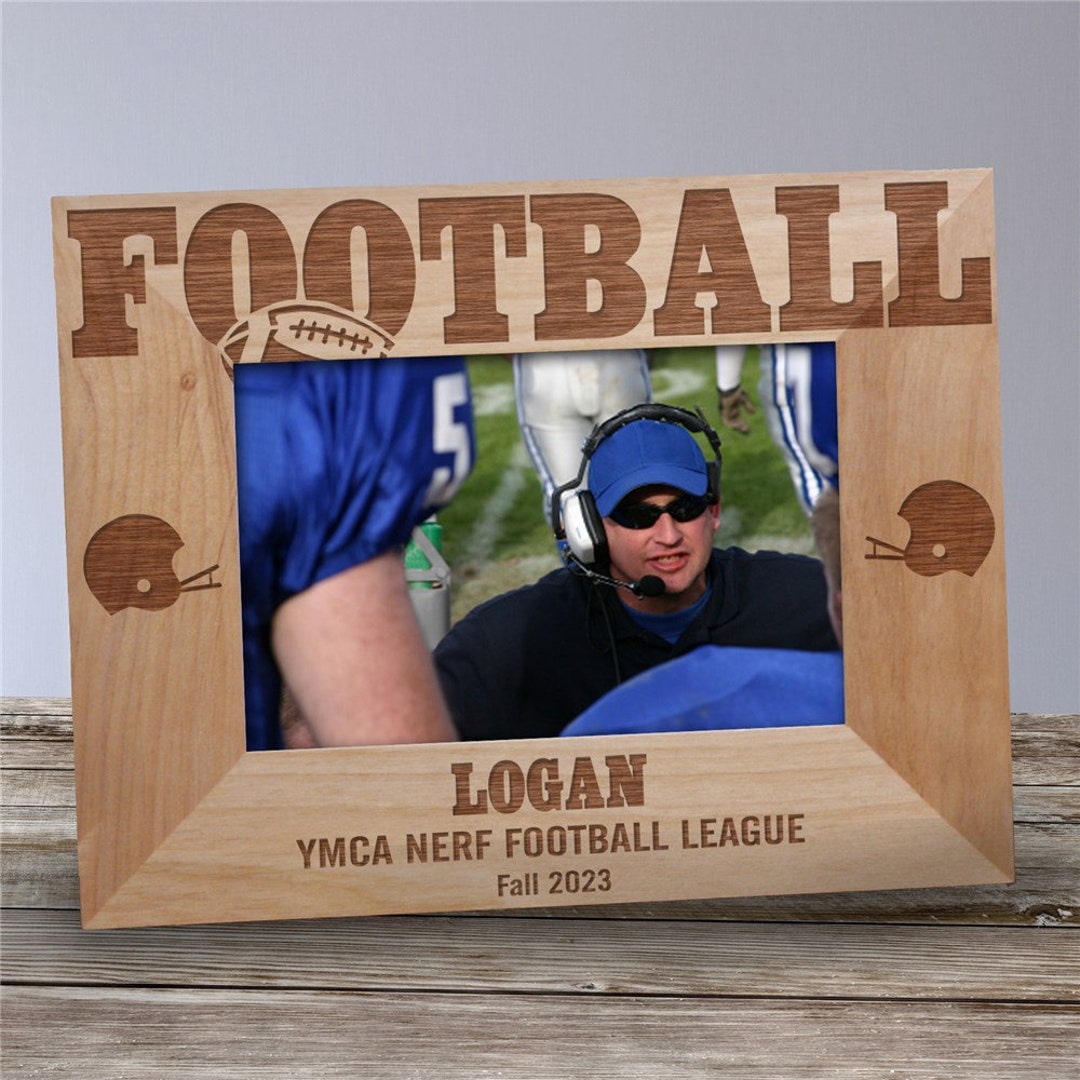Football Wood Picture Frame, Custom Picture Frame, Personalized Photo ...