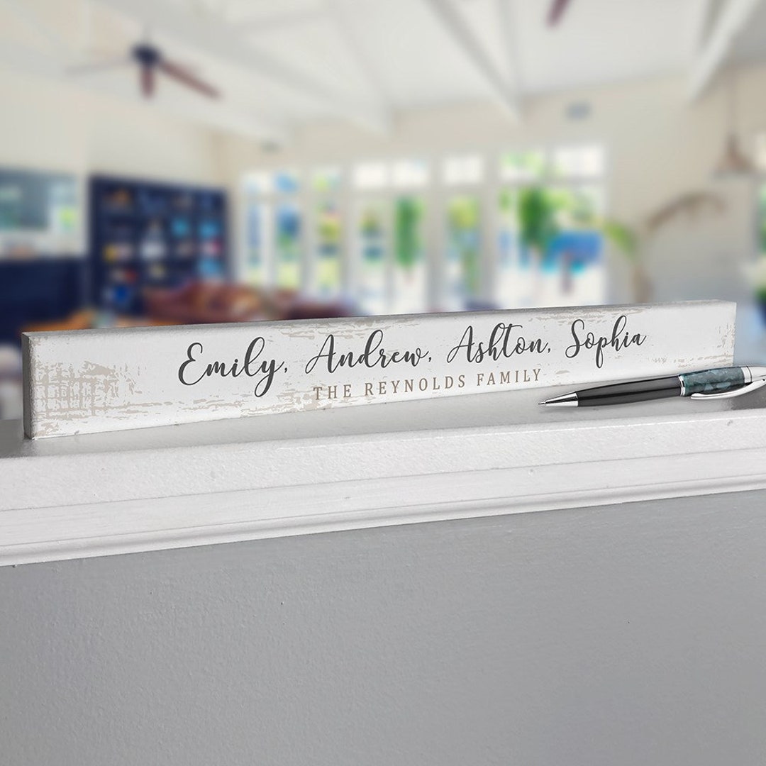Family Established Skinny Rectangle Personalized Table Top Sign ...