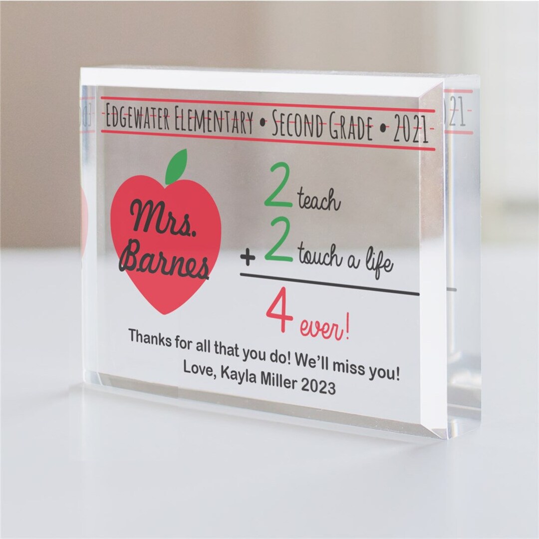 2+2 Personalized Teacher Keepsake, Teacher, Personalized Teacher Gift ...
